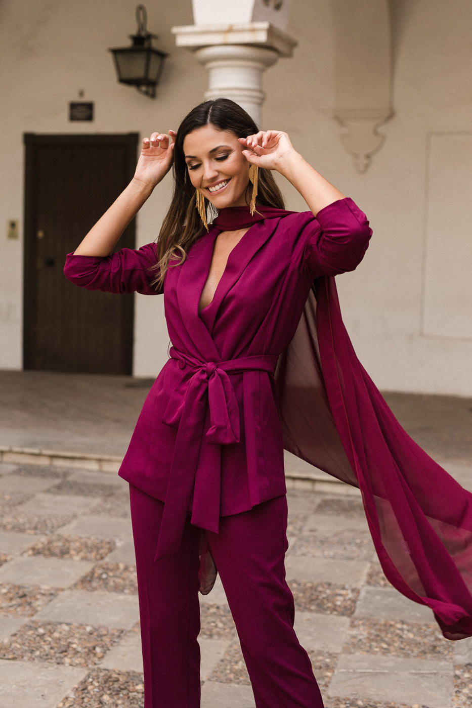 Capa gasa granate – Vestidissima